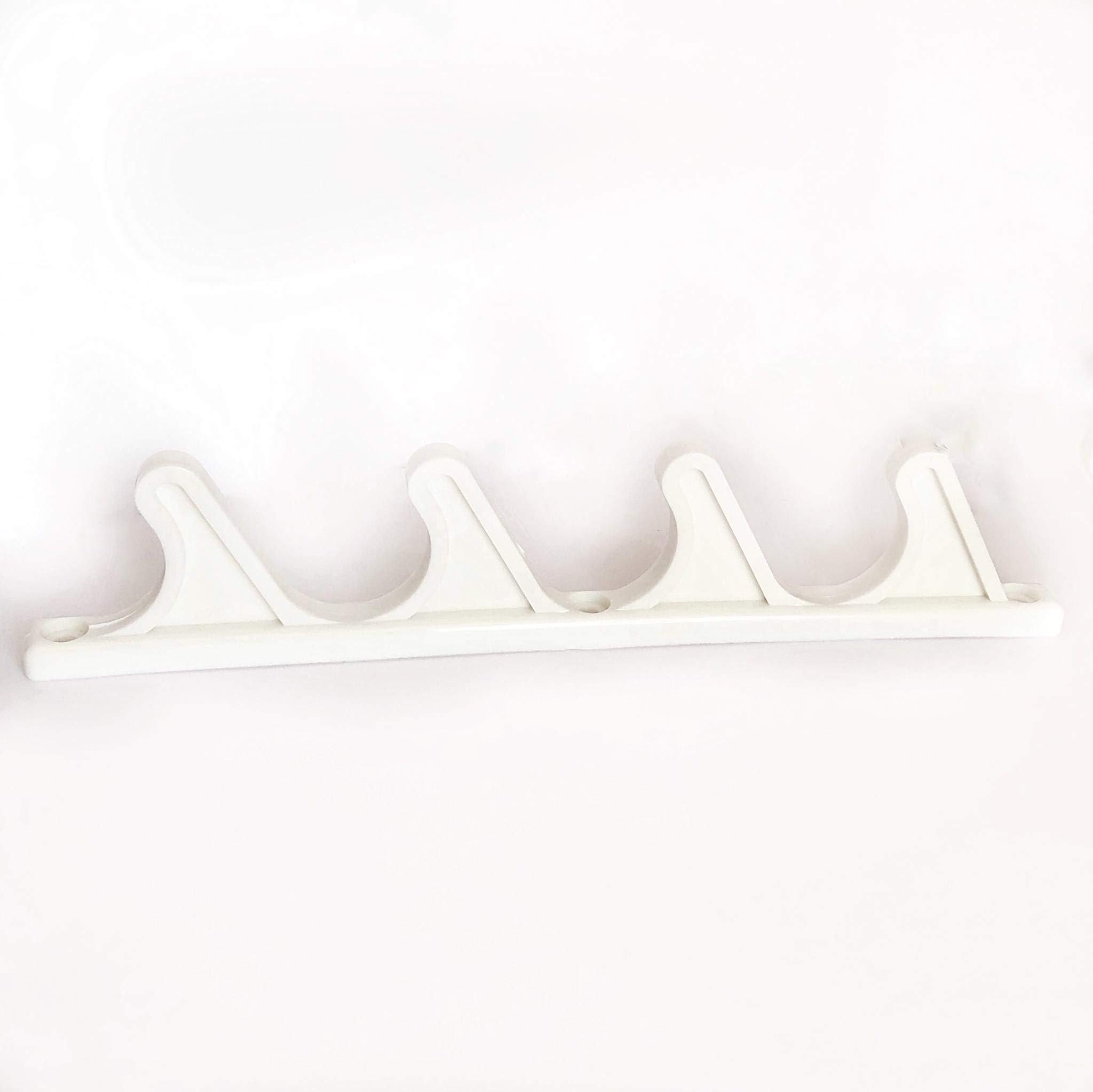 KOMORAX 6 pcs 4 Position Nylon Adjustment Brackets for Patio Outdoor Lawn Yard Furniture or Chaise Lounges, Replacement, Back Support, Back-Height Multi Position Adjuster 9 1/2" L x 1/2" W (White)