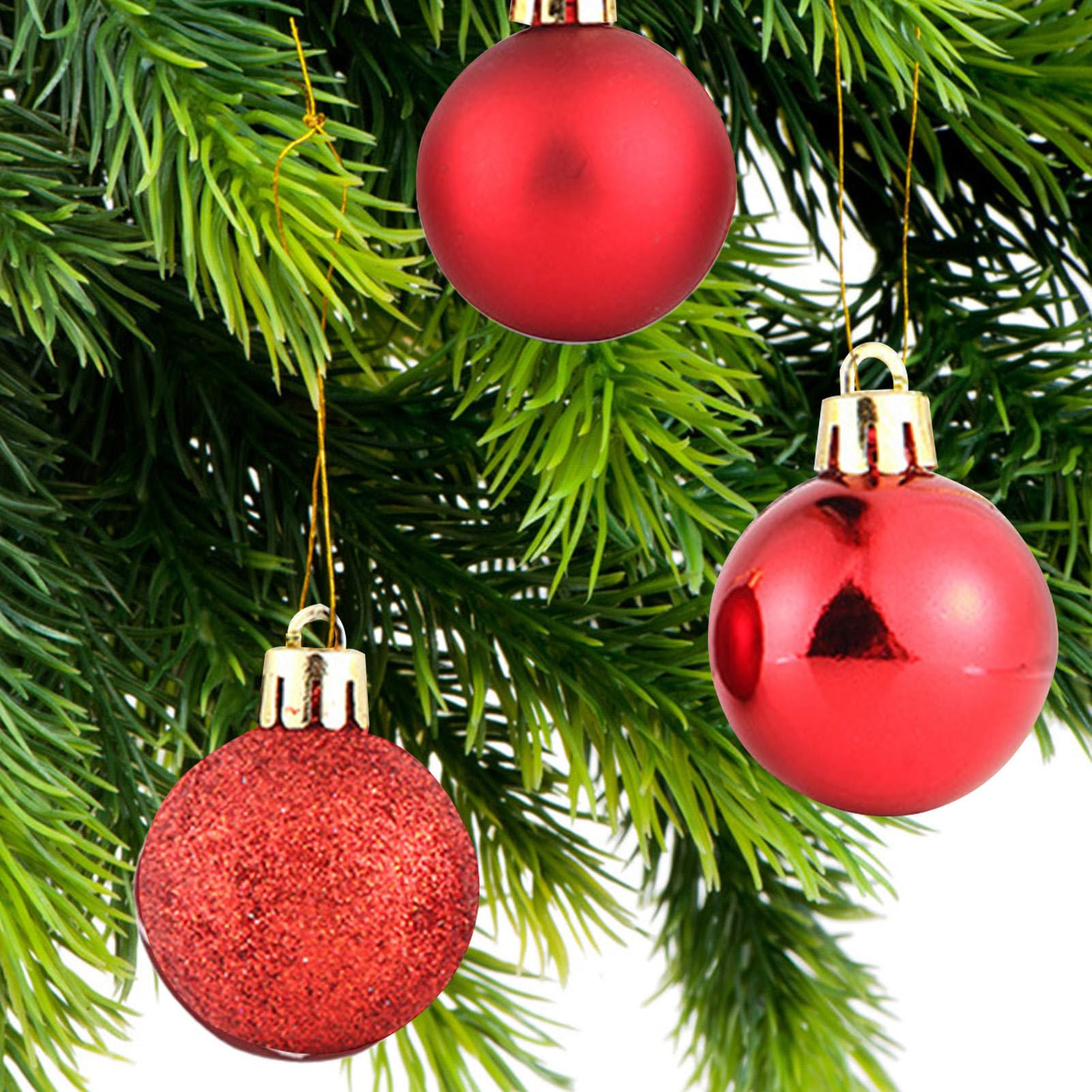 Christmas Balls Ornaments | Christmas Balls Decoration Set,Shatterproof Christmas Tree Decorations Red Balls with Loop for Holiday Party Home Decor Buogint