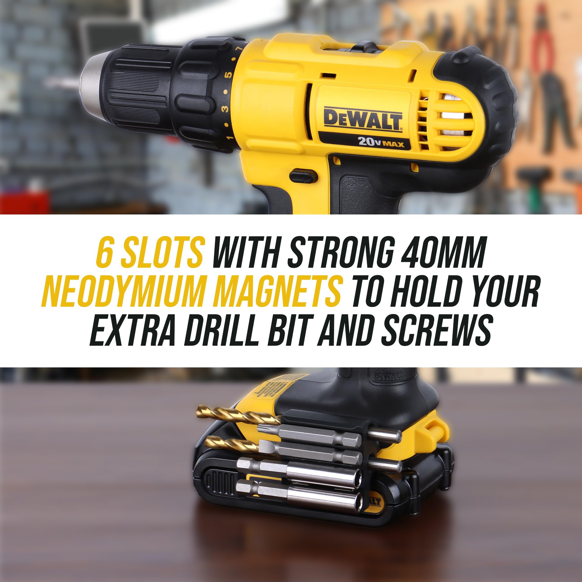Impact Driver Bit Holder, Magnetic Drill Holder, Bit Holder for Drill, Perfect for Construction, and DIY Projects, Compatible with Most DeWalt 20V Max Drills and Drivers, 1pack
