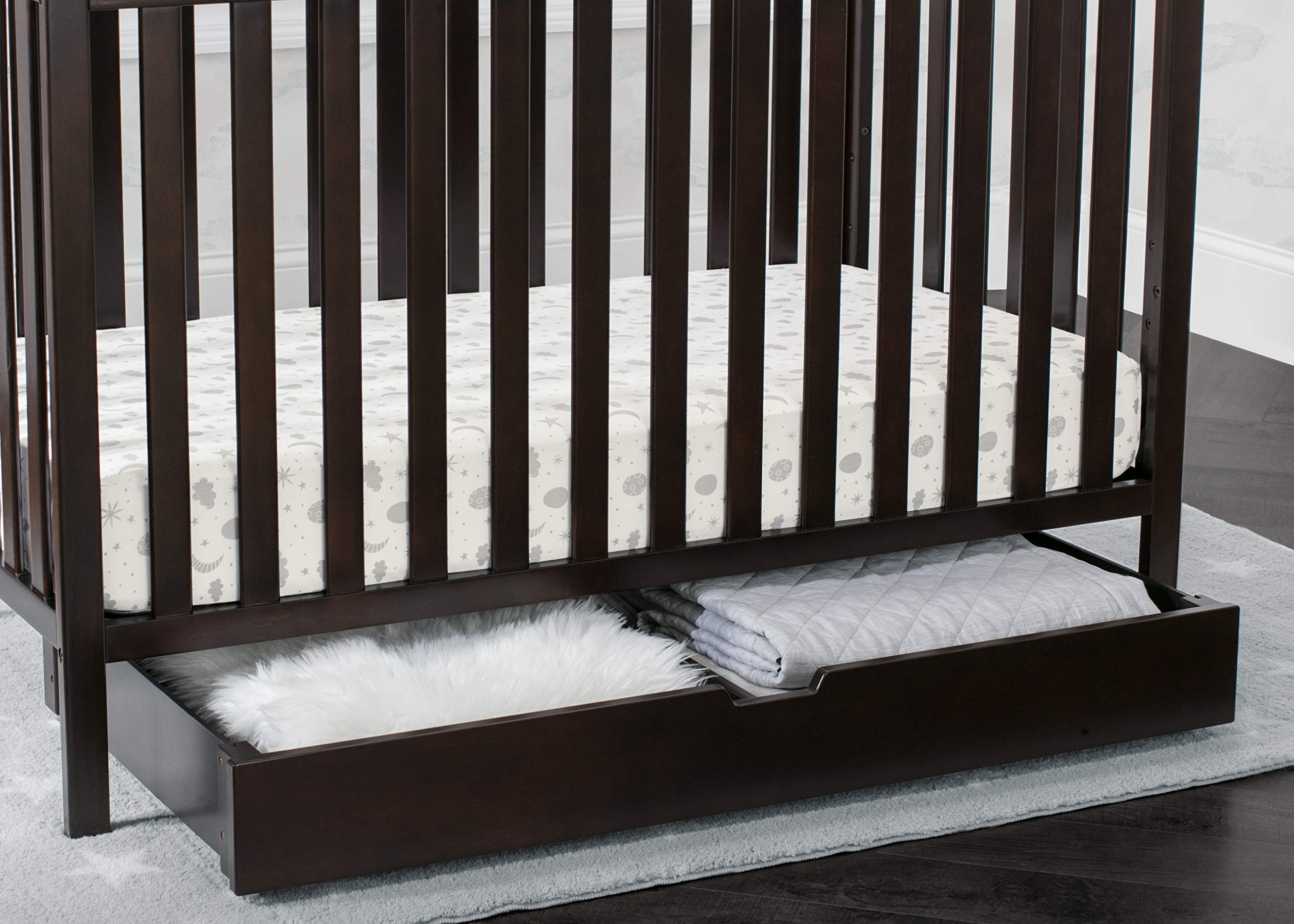 Delta Children Under Crib Roll-Out Storage - Greenguard Gold Certified, Dark Chocolate