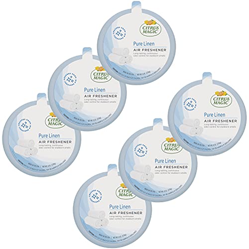 Citrus Magic Odor Absorbing Solid Air Freshener, Pure Linen, 8-Ounce, Pack of 6, 1 Pound (Pack of 3), 6 Count