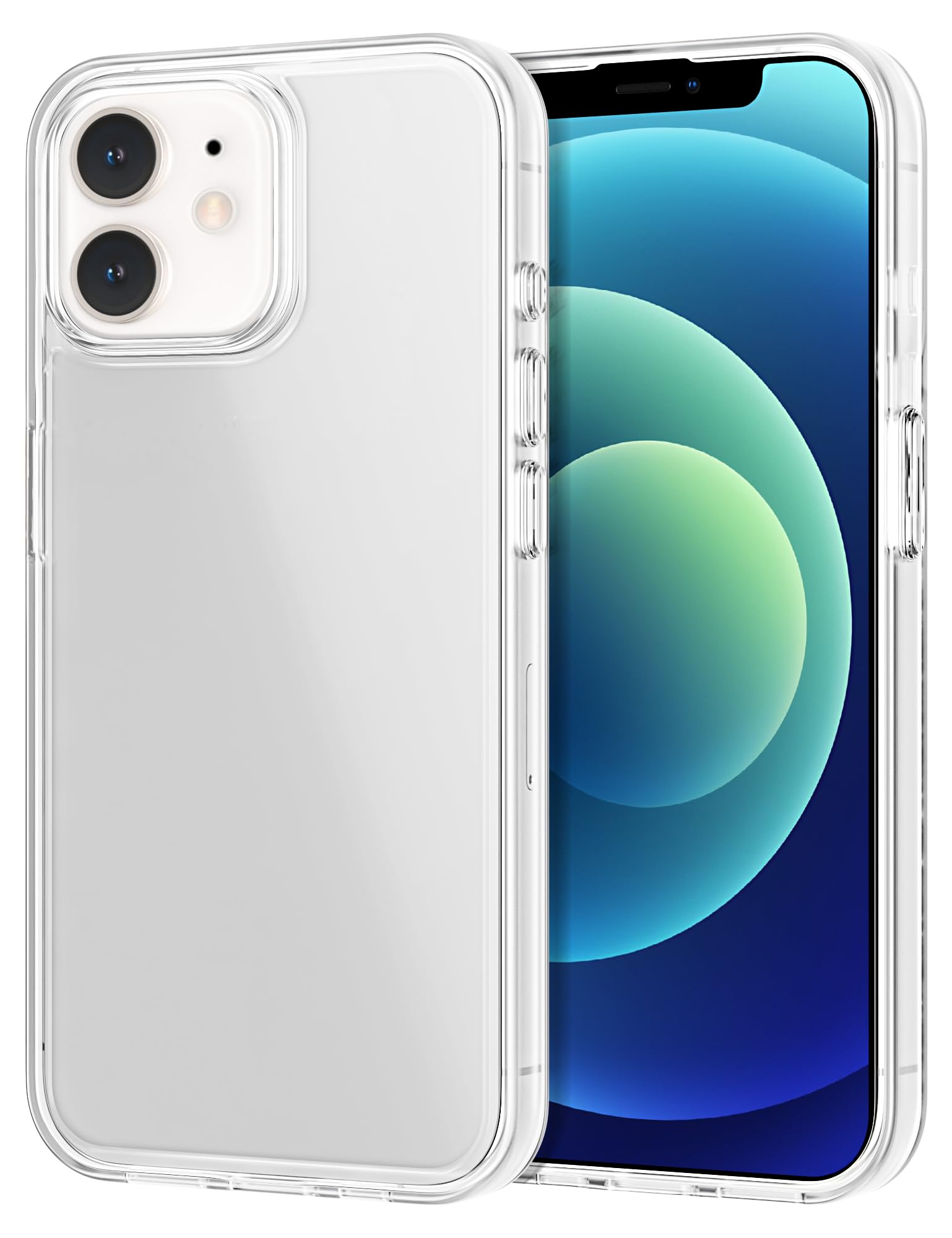 Coolden Compatible with iPhone 12 Hybrid Clear Phone Case, Heavy Duty Protective Dual Layer Shockproof Case with Hard PC Bumper Soft TPU Back Compatible for iPhone 12 5G 6.1 inch, Transparent