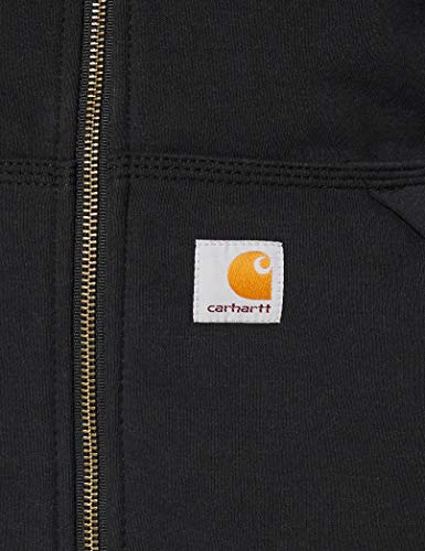 Carhartt Men's Rain Defender Rockland Quilt Lined Hooded Sweatshirt, black, Large