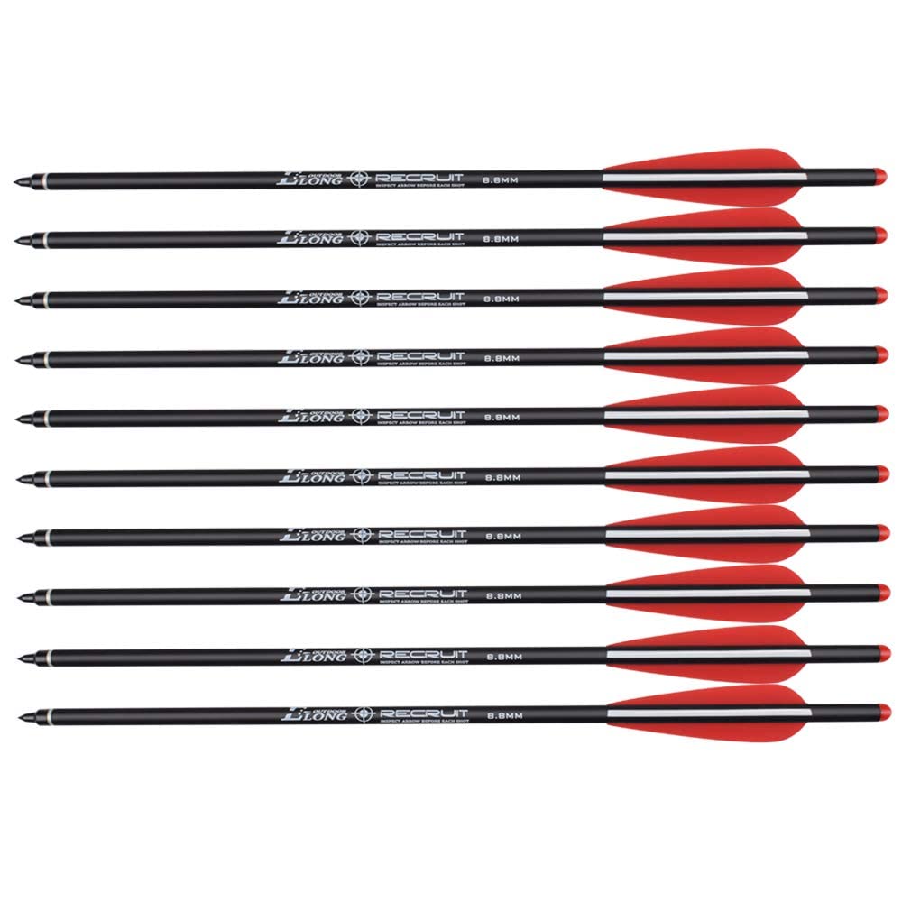 Carbon Crossbow Bolts 16 Inch Hunting Archery Arrows with 4" Vanes Replaced Arrowhead Tip 12PCS