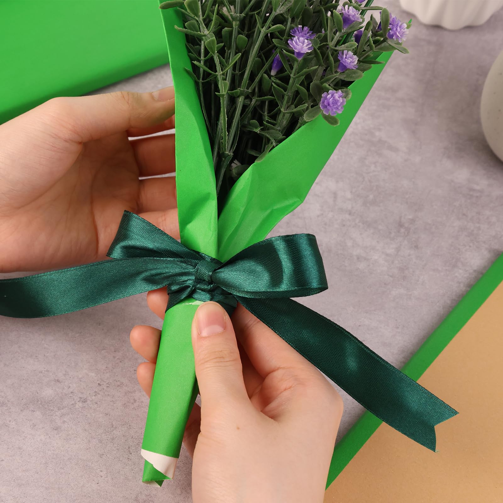Koogel Dark Green Wrapping Paper Roll, 17.5InX32.8 Ft Solid Color Matte Paper for Packing Gift Wrapping Birthday Christmas Wedding Baby Shower