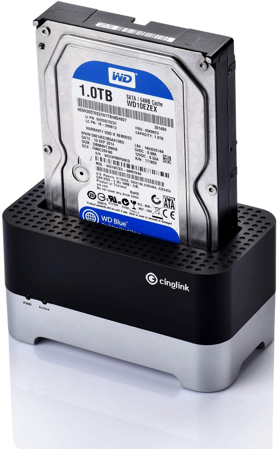 Cinolink Hard Drive Dock Docking Station USB 3.0 to SATA 2.5/3.5 Inch Hard Drive Docking Station with 3.3 Feet USB 3.0 Cable for HDD/SSD Support 8TB