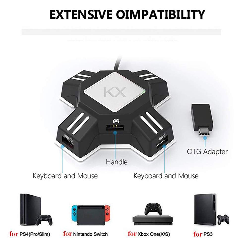 Voltage converter-Travel plug adapter, for Switch /PS4/PS3 Chargers KX USB game controller converter keyboard mouse switch