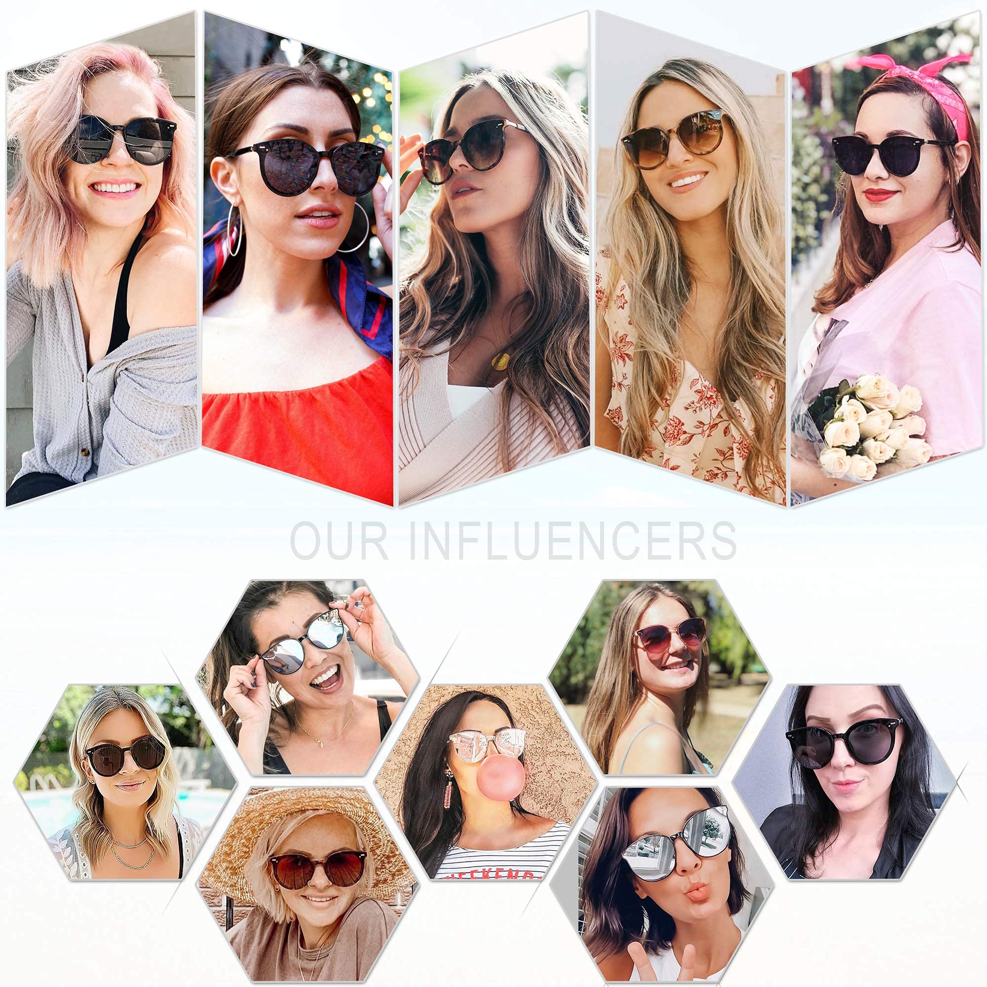 SOJOS Classic Round Sunglasses for Women Men Retro Vintage Shades Sunnies SJ2067 with Rainbow Large Plastic Frame/Gradient Purple Top and Pink Bottom Lens