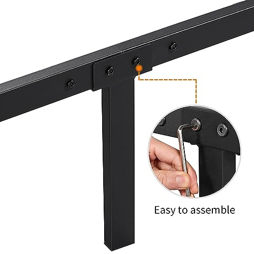Gustonhon Twin XL Size Metal Bed Frame,Modern Heavy Duty Metal Platform Bed,Sturdy&Easy Assembly, Noise Free Beds with Steel Slats Mattress Foundation,No Box Spring Needed