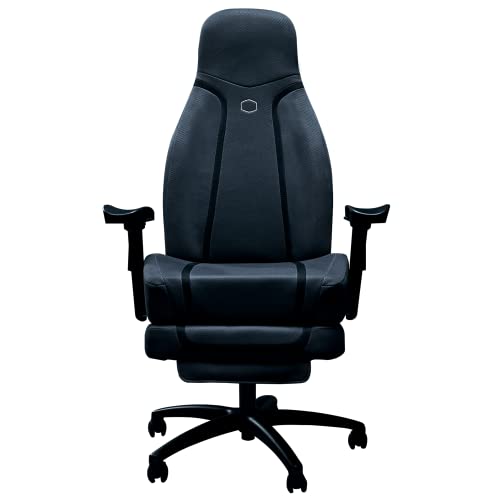 Cooler Master Synk X Ultra Black Ergonomic Real-Time Tactile Immersion Chair, Retractable Leg Rest, All-in-one Controller, Breathable Fabric, Stable Rolling Base, Solid Structure (IXC-SX1-K-US1)