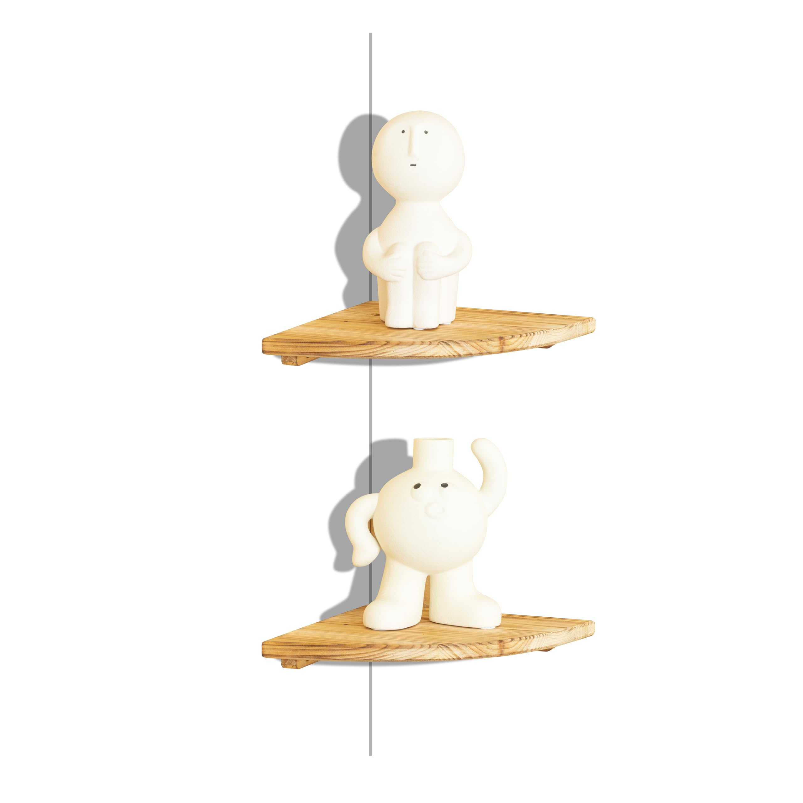 Increased Fire Corner Wall Shelf Wall Mounted Wood Round Floating Shelves Hanging Plant Shelf Kitchen Bathroom Speaker Large Carbonize