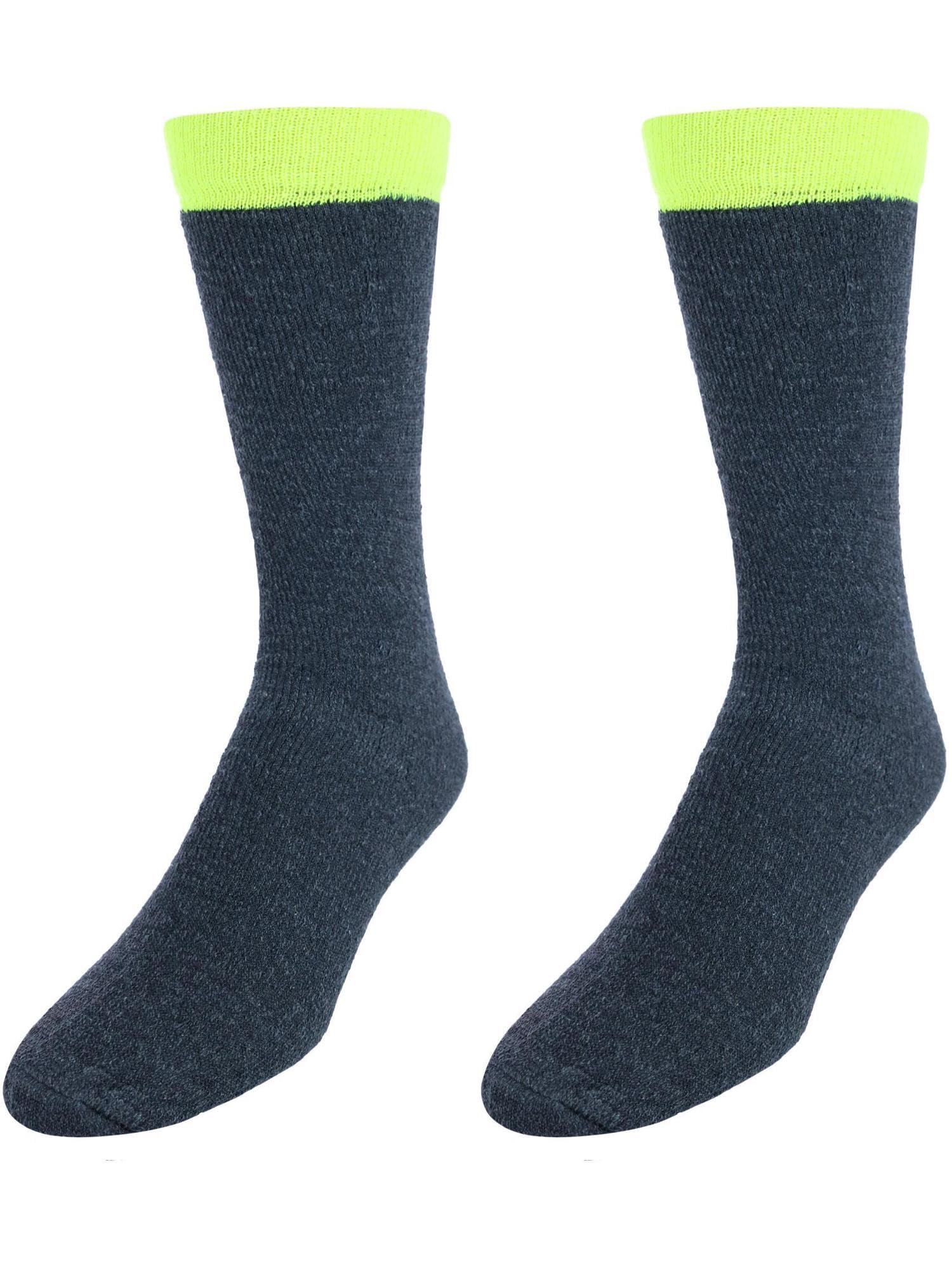 CTM® Men's Hi-Vis Work Boot Socks (2 Pack), Dark Gray