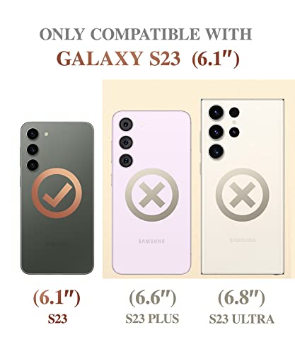 GVIEWIN Compatible with Samsung Galaxy S23 Case with Slide Camera Cover + Screen Protector, [10FT Military-Grade Drop Tested] Marble Slim Fit Shockproof Protective Phone Case 6.1" 2023(Burgundy/Gold)