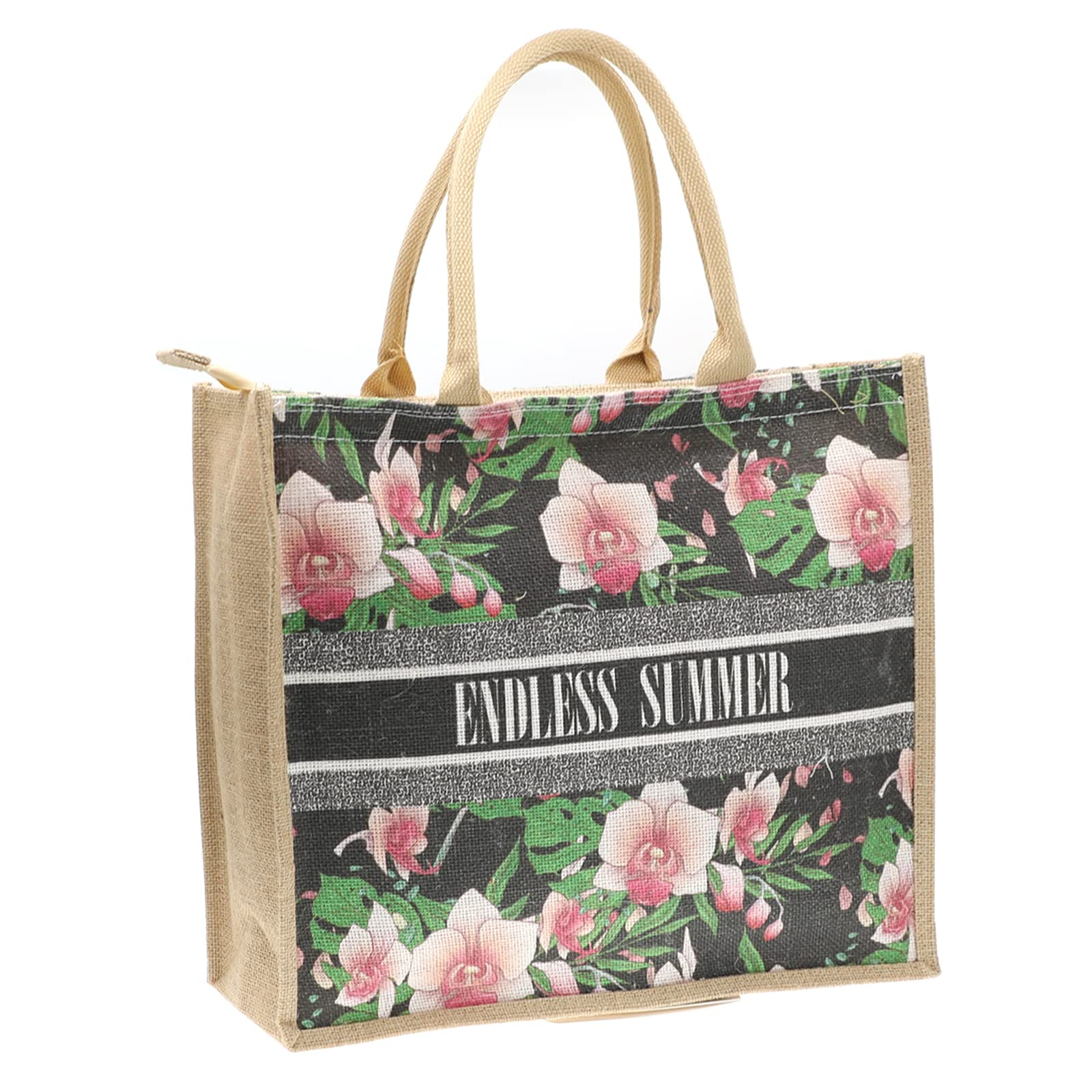 CIOOU Waterproof Beach Bag Straw totes Large Burlap Tote Bags Reusable Jute Bags Grocery Store Shoulder Handbag for Women