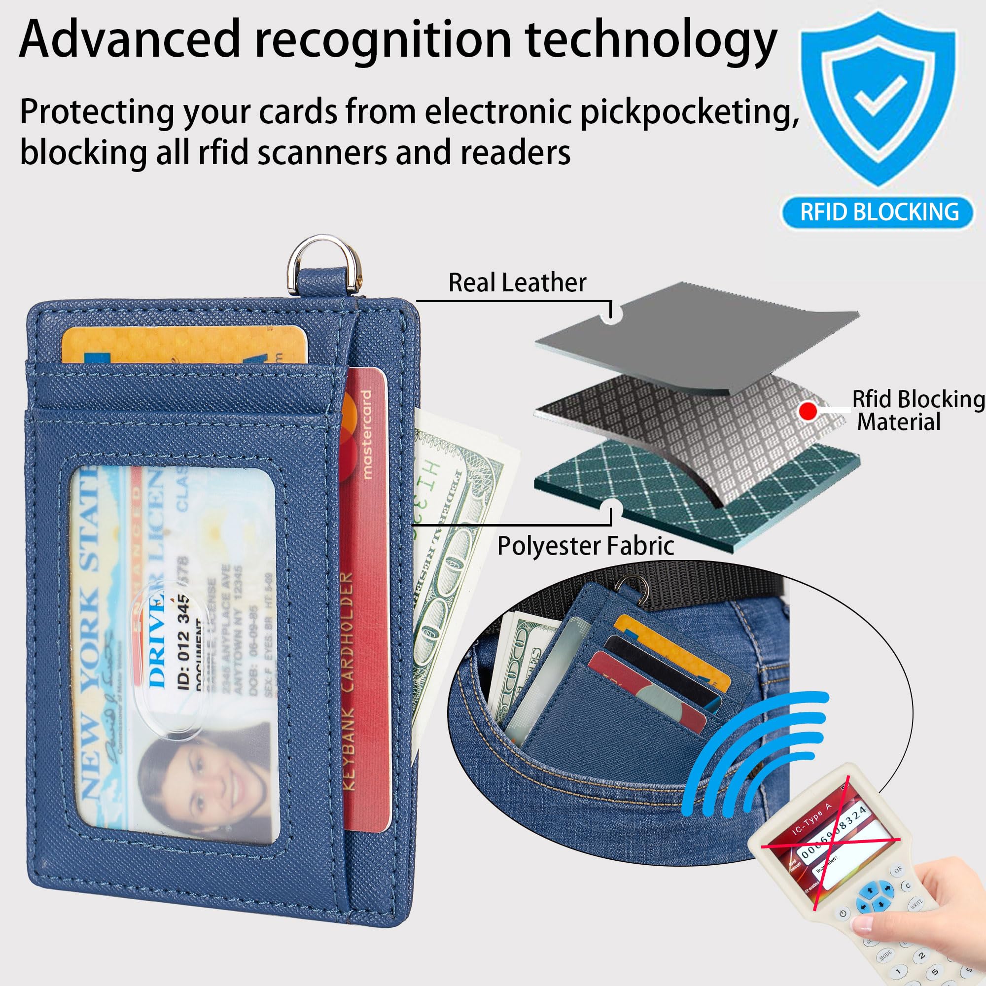 Nersunda Small RFID Blocking Minimalist Credit Card Holder Pocket Slim Wallets for Men Women