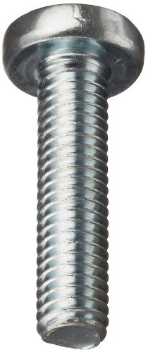 Small Parts Steel Machine Screw, Zinc Plated Finish, Pan Head, Phillips Drive, 5mm Length, M2.5-0.45 Metric Coarse Threads (Pack of 100)