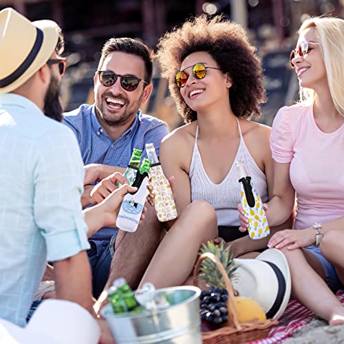 Sublimation Blanks Beer Bottle Insulator Sleeve, 12 Pack 12oz Standard Beer Bottle Cooler Covers Zip-up Bottle Jackets Personalized Sublimation Neoprene Sleeves for Summer Pool Beach Party Favors
