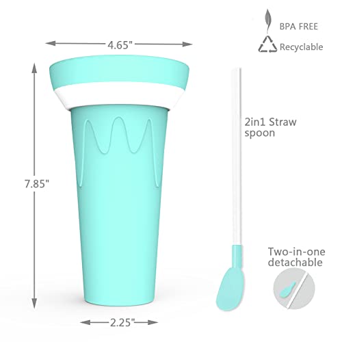 menglisi Frozen Magic Slushy Maker Cup | Mint Green Slushie Cup | Slushie Maker Squeeze Cup | Silicone Cold Drink Cooling Cup | Ice Maker Ice Cream Cup | Beer Coffe Milk Cola Mug | Gift for Women Men Him Her | 16.9oz