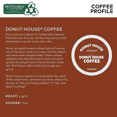 Donut House Collection Donut House Coffee Keurig Single-Serve K-Cup Pods, Light Roast Coffee, 96 Count (4 Packs of 24)