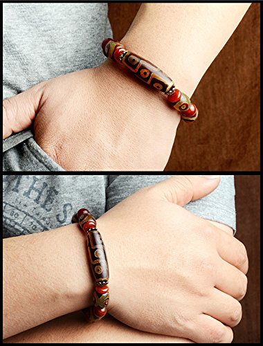 BOYULL Feng Shui Tibetan Dzi Bead Protective Amulet Bracelet, Attract Wealth and Good Luck, Deluxe Gift Box Included