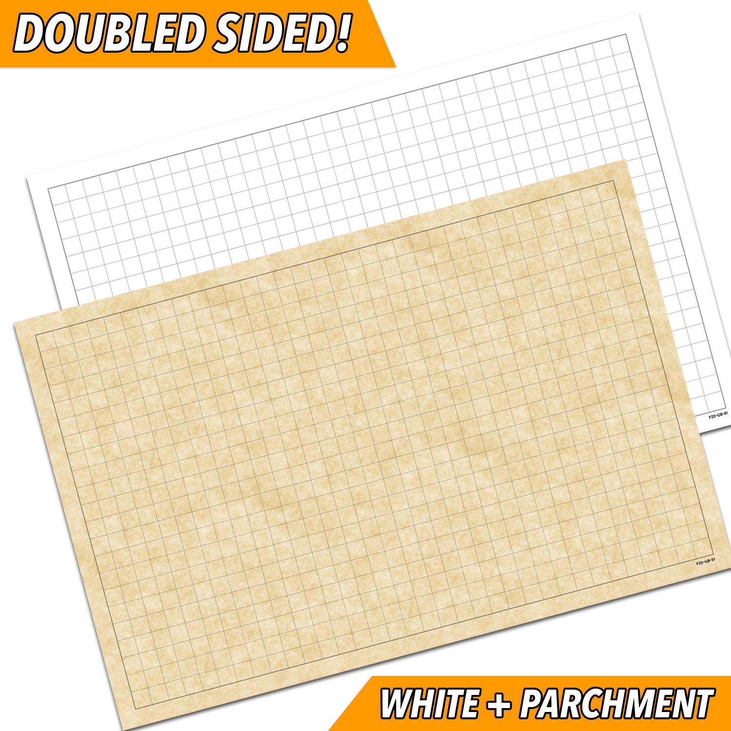 RPG Battle Game Mat - 6 Pack Dry Erase Double Sided 36 x 24 (12 Terrains) + 4 Dry Erase Markers + 1 Eraser + 7pc Polyhedral Dice Set - Large Table Top Role Playing Map for Starters and Masters…
