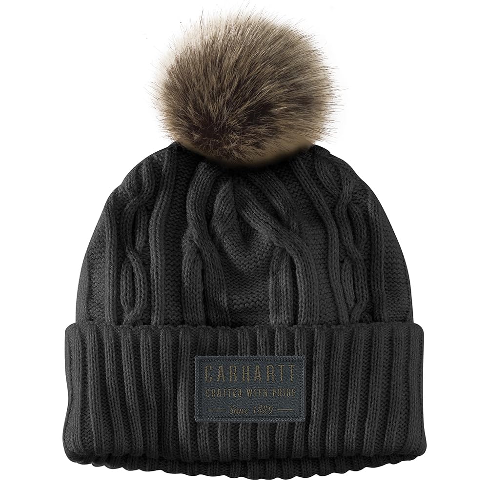 Carhartt Women's Knit Pom Beanie, Black