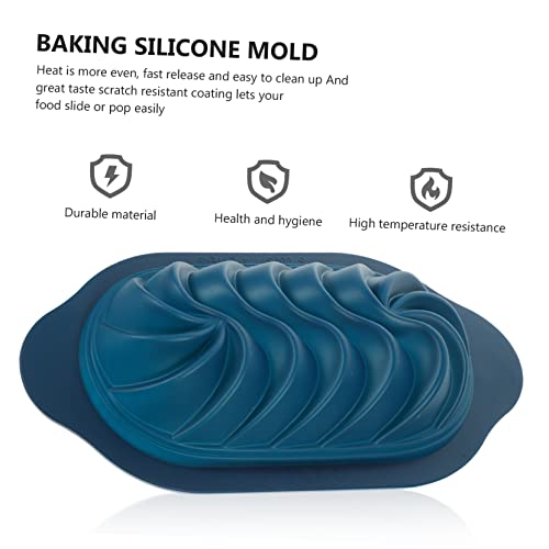 Housoutil Box Non-stick Pans Silicone Serving Oven Cake Baking Bread Meatloaf for Grade Bake Blue Reusable Practical Loaf Kitchen Home Stick Homemade Toast Pan DIY Molds