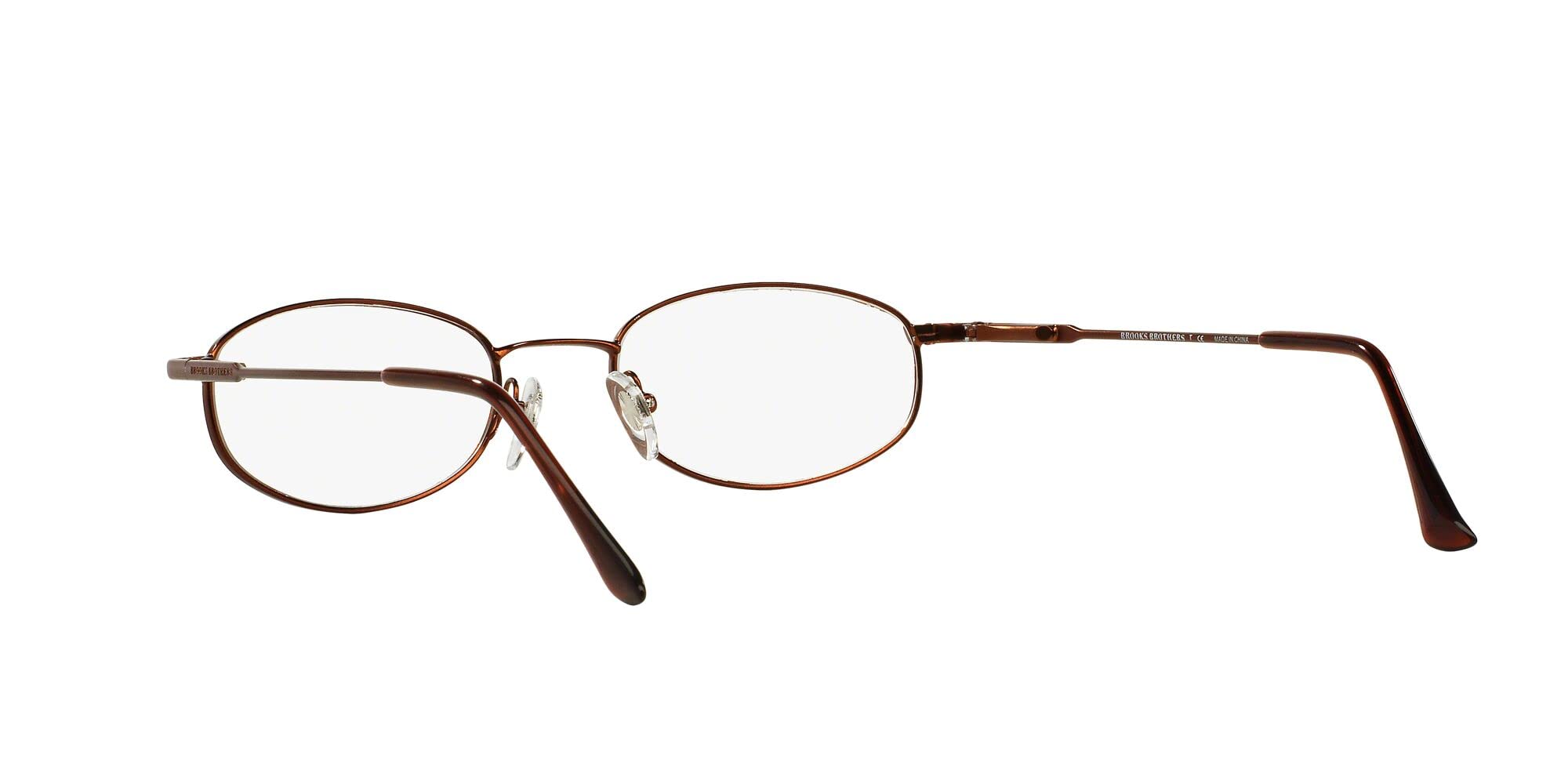 Brooks Brothers Men's BB 491 Oval Prescription Eyewear Frames, Bronze on Black/Demo Lens, 49 mm
