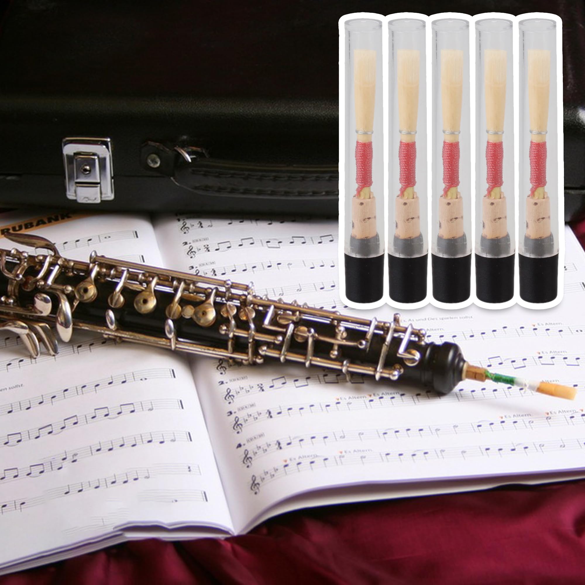 BQLZR Bamboo Oboe Reeds German Style Handmade Oboe Soft Woodwind Instruments Accessories Multicolor Pack of 5