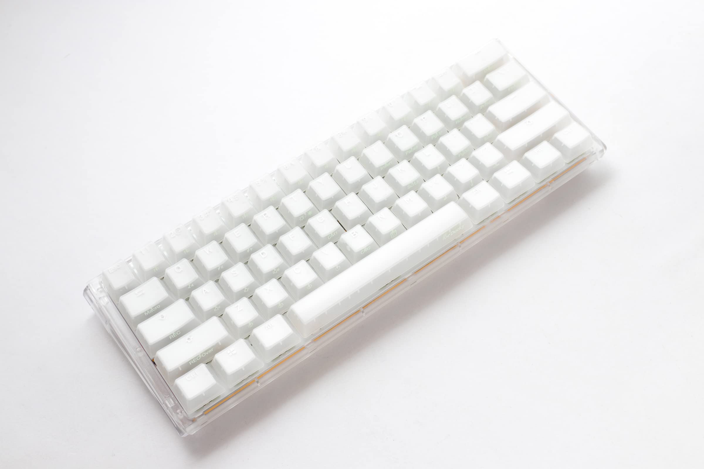 Ducky One 3 Mini Aura Clear White 60% Hotswap RGB LED Double Shot PBT Mechanical Keyboard Cherry MX Silent Red