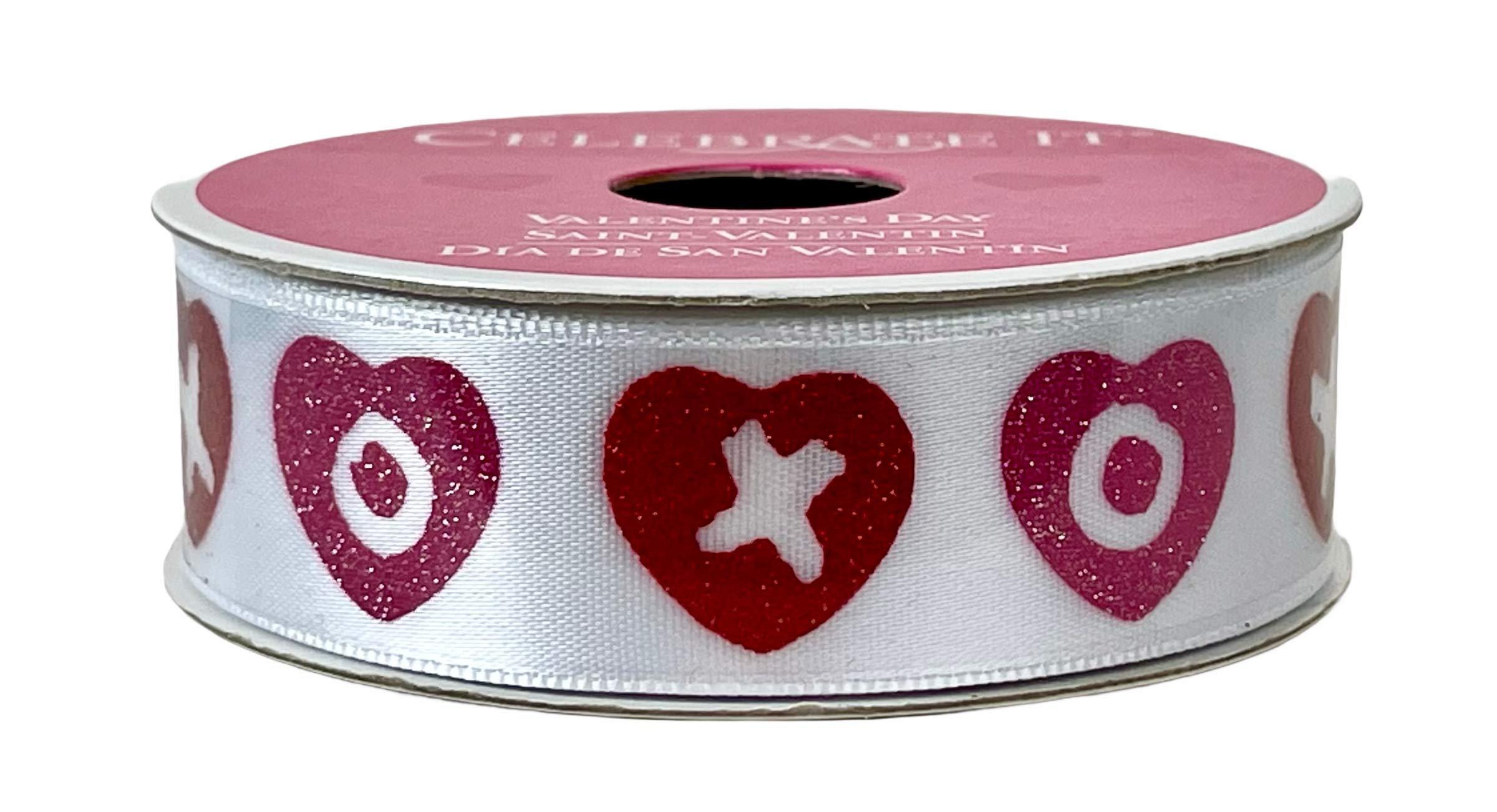 Celebrate It Valentine's Day Ribbon (Pack of 8, Assorted: 7/8" Wide & 1 1/2" Wide)