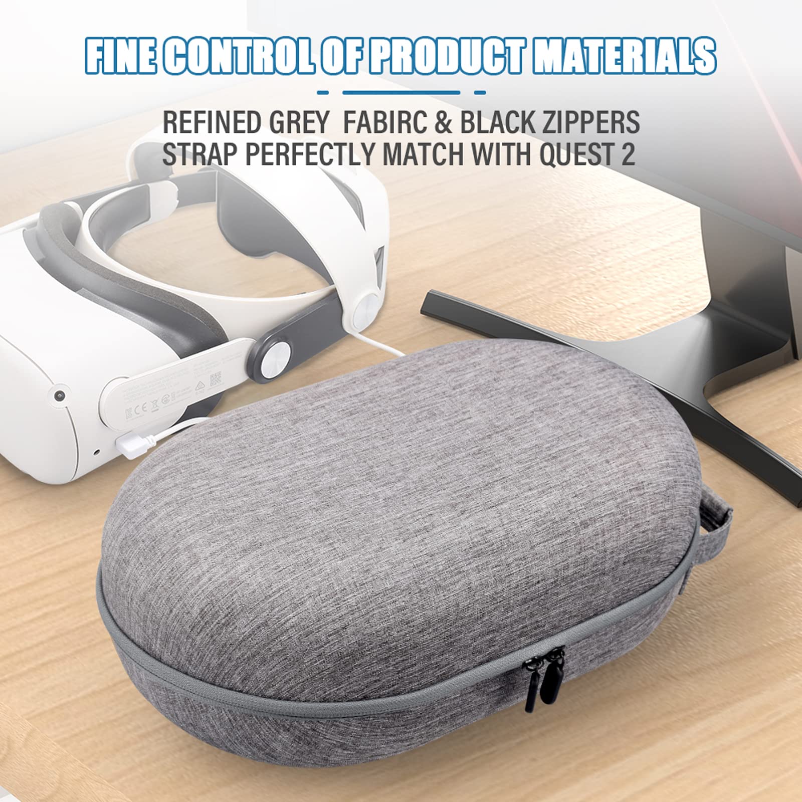 Carrying Case for Oculus Quest 2 VR Headset Strap,Hard Protection Case and Lightweight Travel Case Compatible with Touch Controllers and Other VR Oculus Quest 2 Accessories.