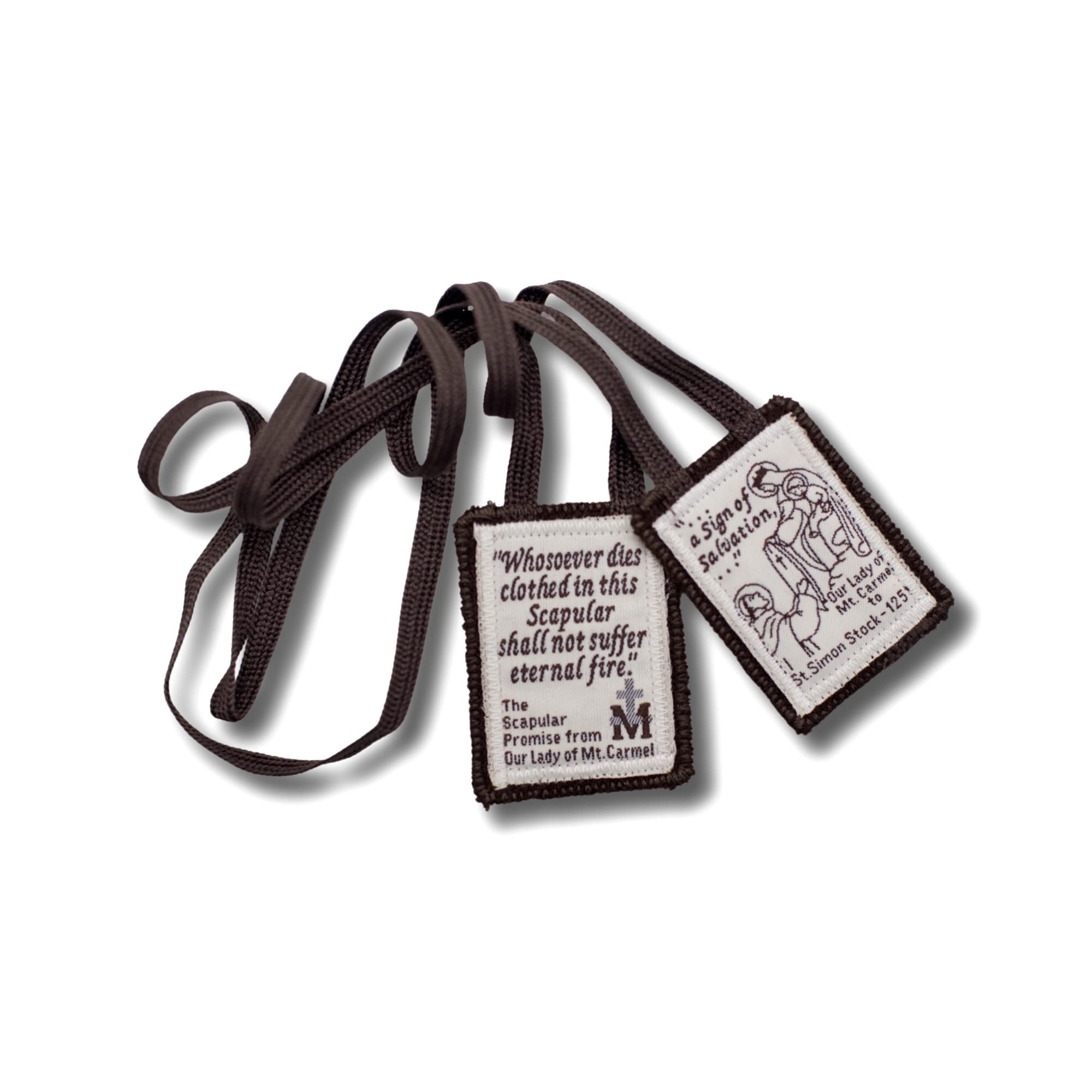 Brown Scapular Catholic Premium Handmade in USA with 100% Wool - Our Lady of Mt Carmel Escapulario (Premium Sewn Edges)