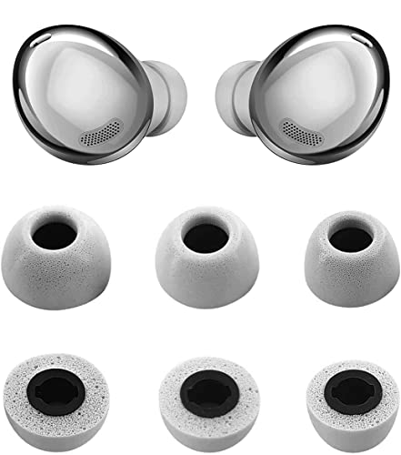Rqker Foam Ear Tips Compatible with Galaxy Buds Pro Earbuds, 3 Pairs S/M/L Sizes Soft Memory Foam Replacement Ear Tips Earbud Tips Eartips Foam Compatible with Galaxy Buds Pro, Gray SML