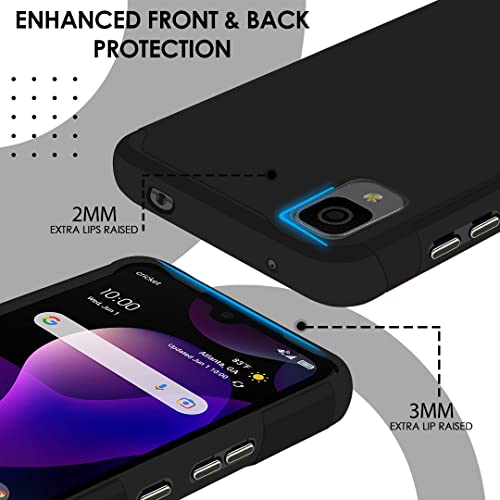 HRWireless Compatible for Alcatel TCL 30z, TCL 30LE, TCL T602DL Heavy Duty Dual-Layer Phone Case, Premium Tough Strong ShockproofSeries Minimalistic Design for Accidental Drops