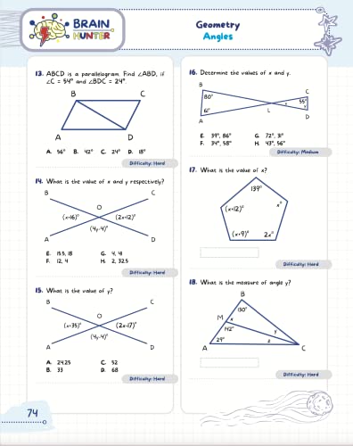 Math Practice Workbook Grades 6-8: 1000+ Questions You Need to Kill in Middle School by Brain Hunter Prep (Arithmetic, Algebra, Geometry, Measurement, ... more in Kill It Series by Brain Hunter Prep)