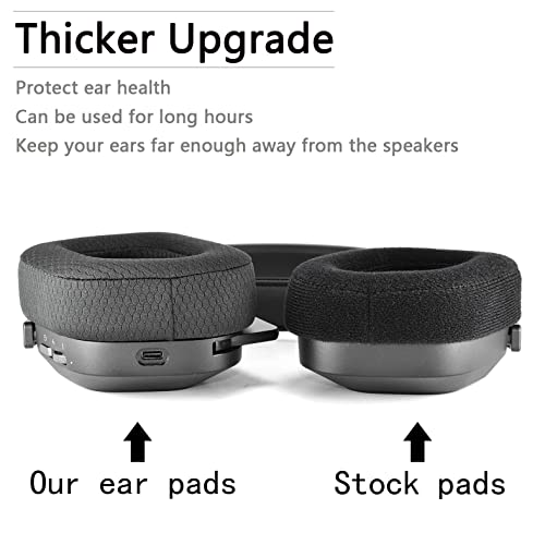 HS80 RGB Thicker Upgrade Quality Earpads - Replacement Ear Cushion Cup Compatible with Corsair HS80 RGB Wireless Headphone, High-Density Noise Cancelling Foam,Added Thicknes (Black Fabric)