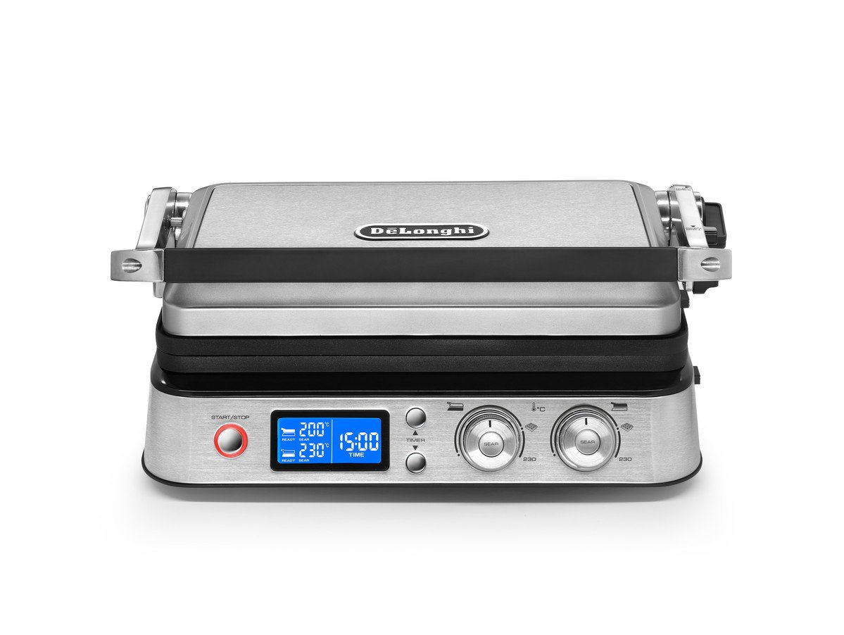 De'Longhi CGH1030D Livenza All-Day Grill, Griddle and Waffle Maker Silver Large