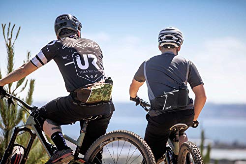 CamelBak Podium Flow Bike Hydration Belt - Easy Access Bottle Pocket - Podium Dirt Series Bottle - Adjustable Waist Buckle - Secure Zipper Pocket - 21oz, Mineral Blue/Silver