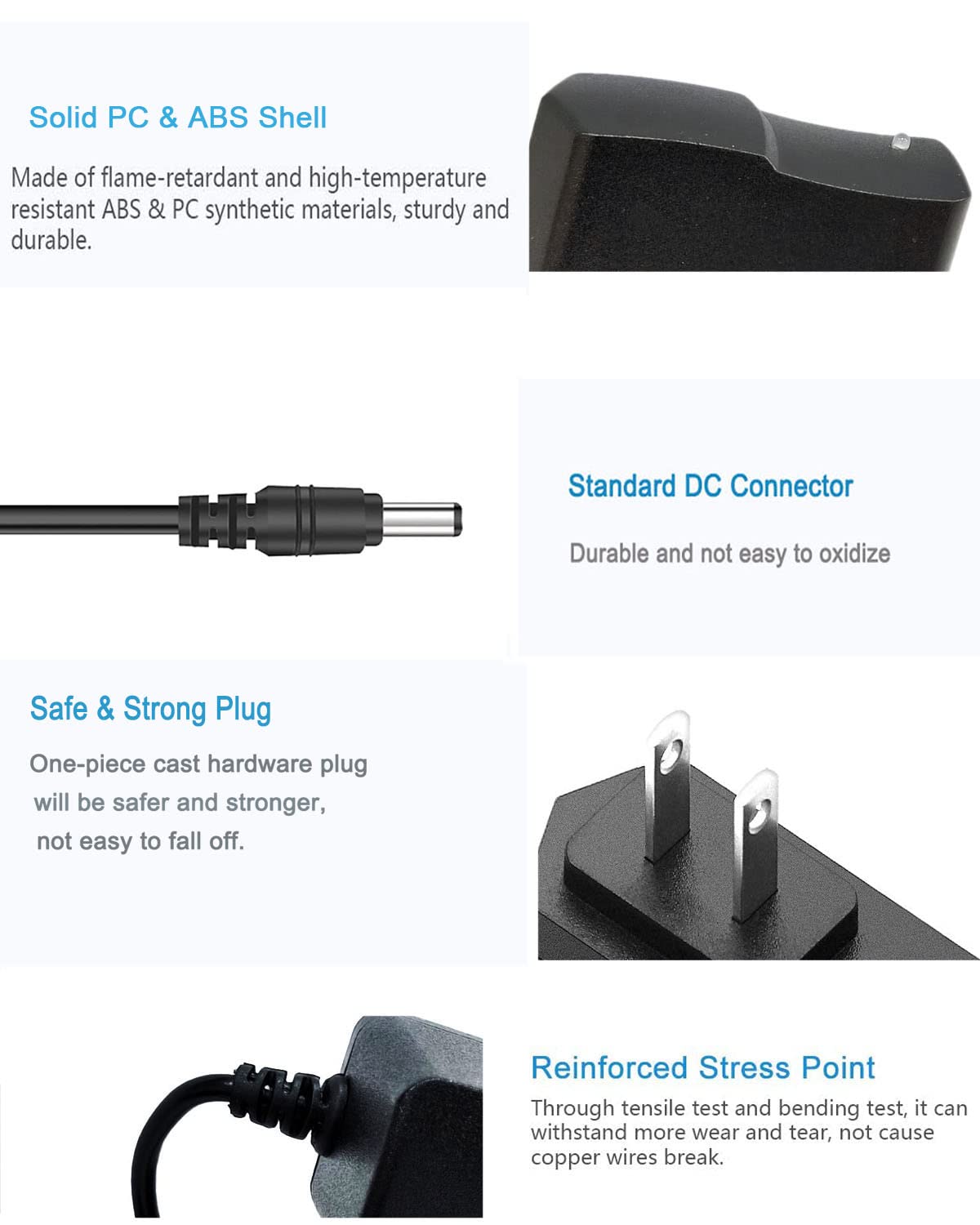 MTYTOT 5V 1A Power Supply 100-240V AC to DC 5Volt 1Amp 1000mA 0.8A 0.5A 450mA AC/DC Power Adapter DC Plug 5.5mm x 2.5mm