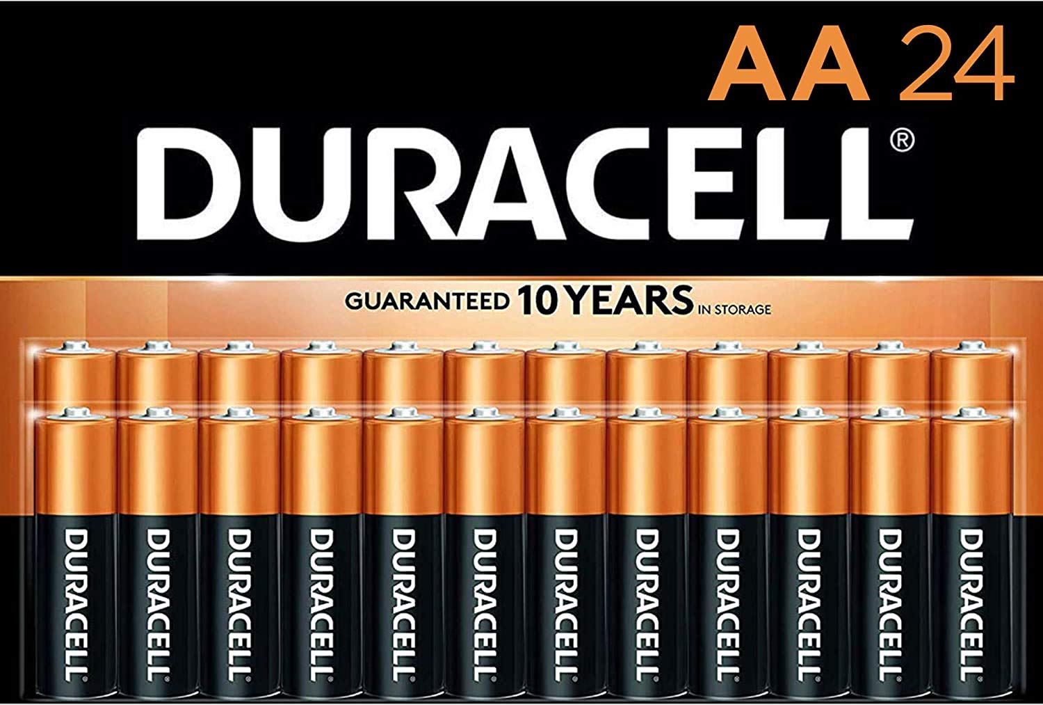 Duracell - CopperTop AA Alkaline Batteries, Long Lasting, All-Purpose Double A Battery for Household and Business – 72 Count