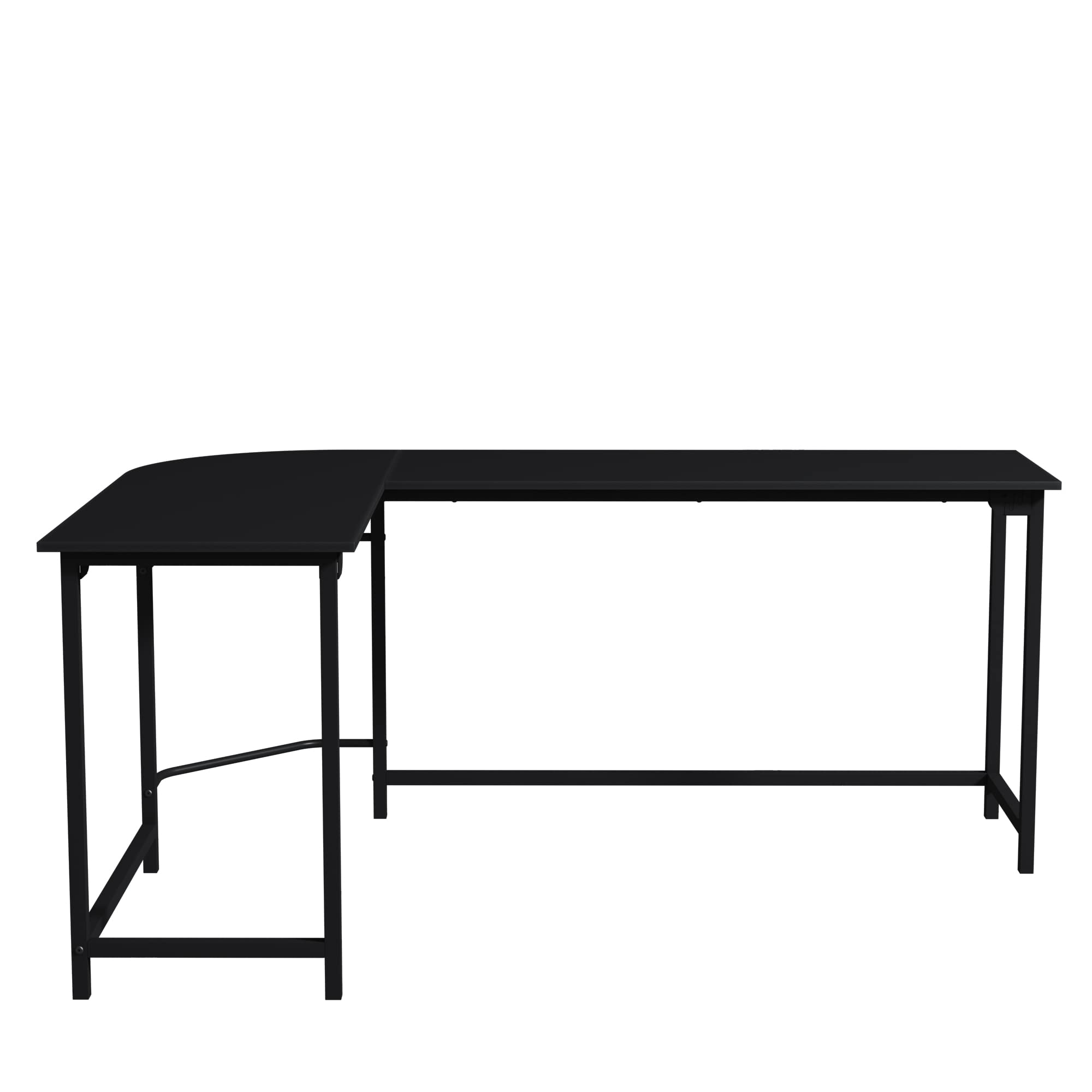 bzbbzc 47 Inches L Shaped Corner Desk,Sturdy Home Office Computer Desk Gaming Desk Writing Table Workstation Space Saving Easy Assembly Black