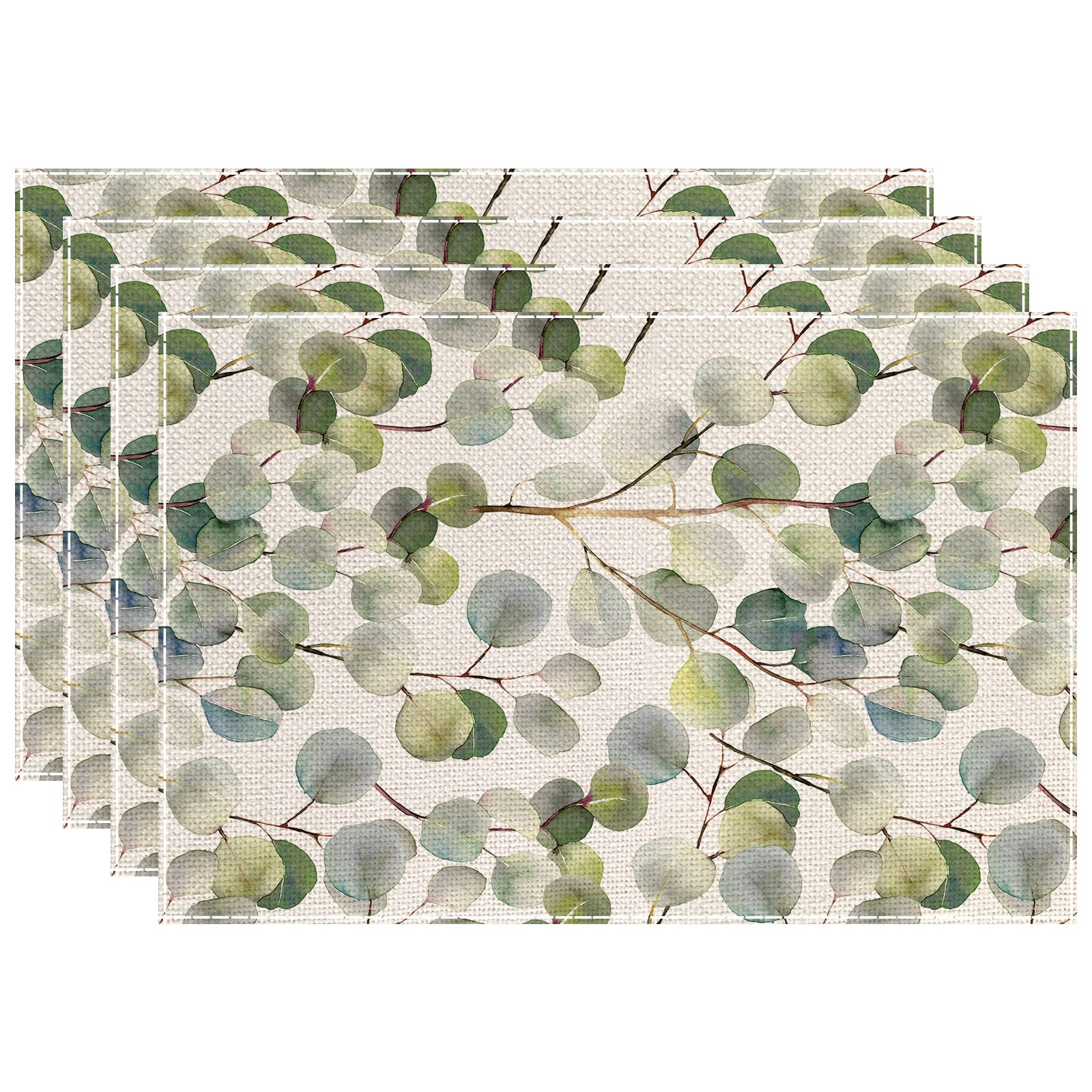 EDDERT Eucalyptus Table Runner Spring Summer Anniversary Leaf Greenery Holiday Sage Green Table Decorative Celebration Party Holiday Decor (13*72)