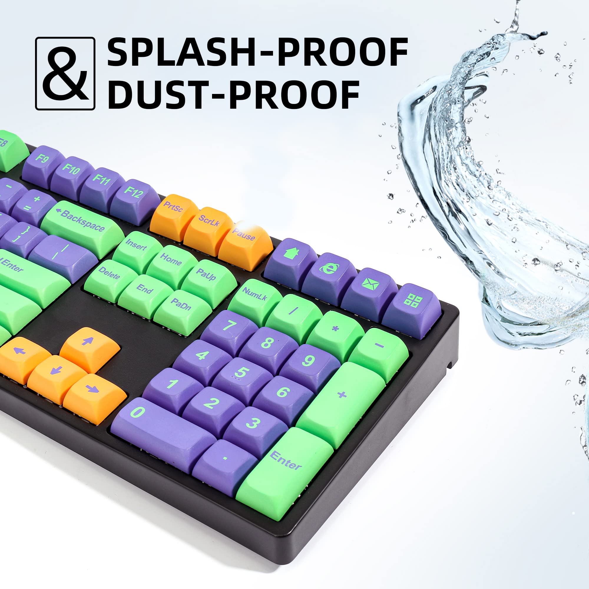 DUSTSILVER Mechanical Keyboard PC Gaming Keyboards 108 Keys Hot-swappable Keyboard Optical Blue Switch Anti-Ghosting USB Wired for Windows Mac