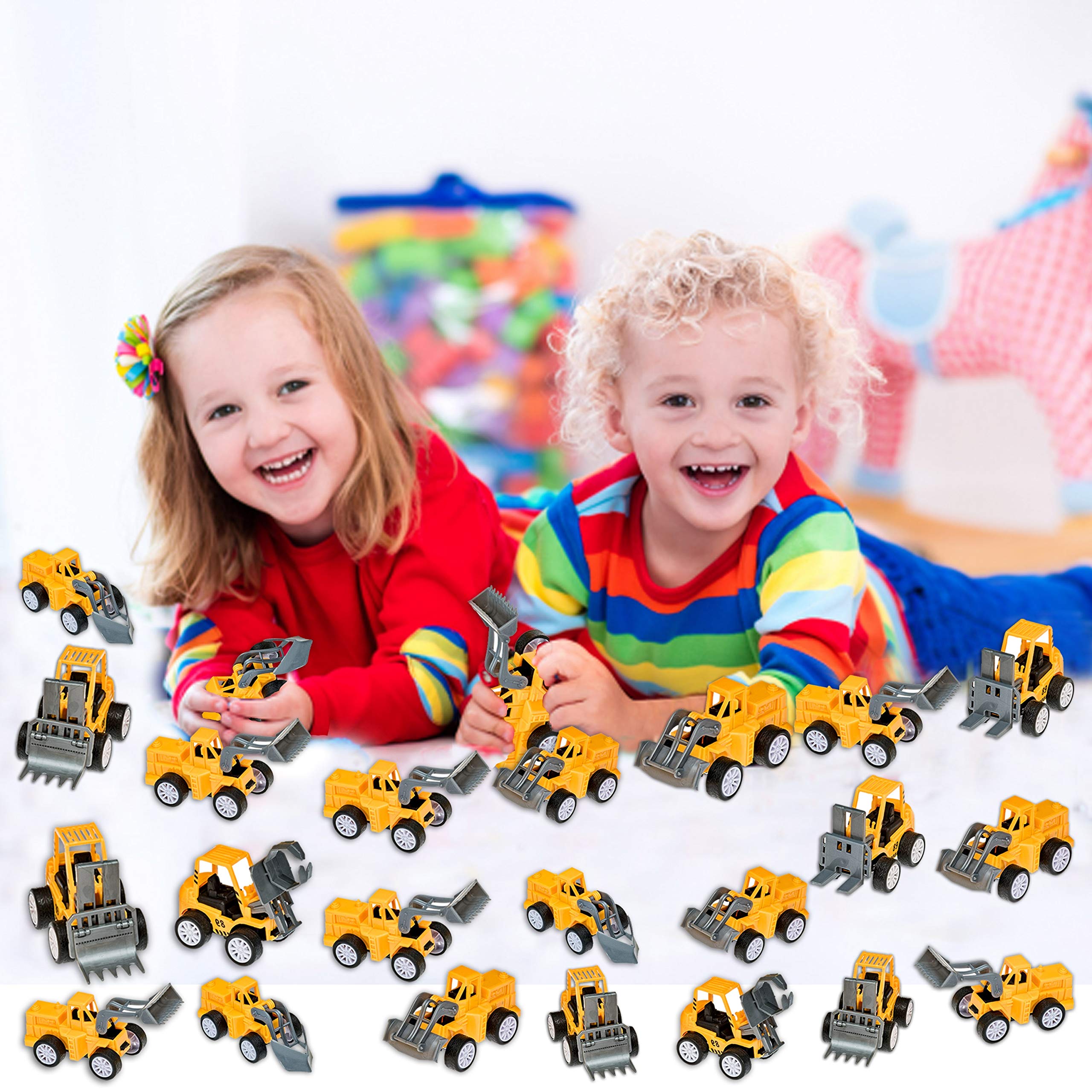 Pull Back Construction Vehicles Toy Set, Christmas Stocking Stuffers - Assortment - Cars and Trucks β Toys for kids Birthday Party Favors β Car, Vehicle, Truck for Boys Toddlers