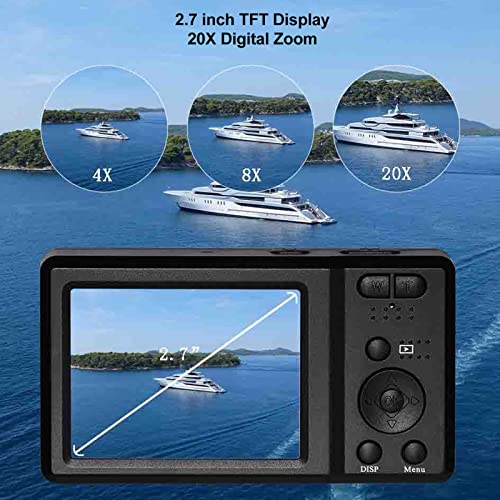 Camera Black 56MP 4K 20X High Definition Digital Camera for Adult Party (Black)