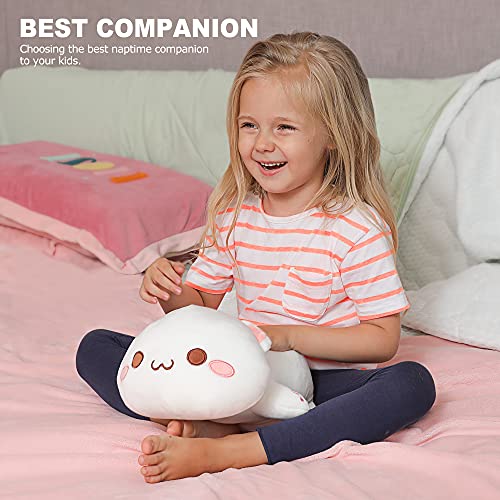 Onsoyours Cute Kitten Plush Toy Stuffed Animal Pet Kitty Soft Anime Cat Plush Pillow for Kids (White A, 12")