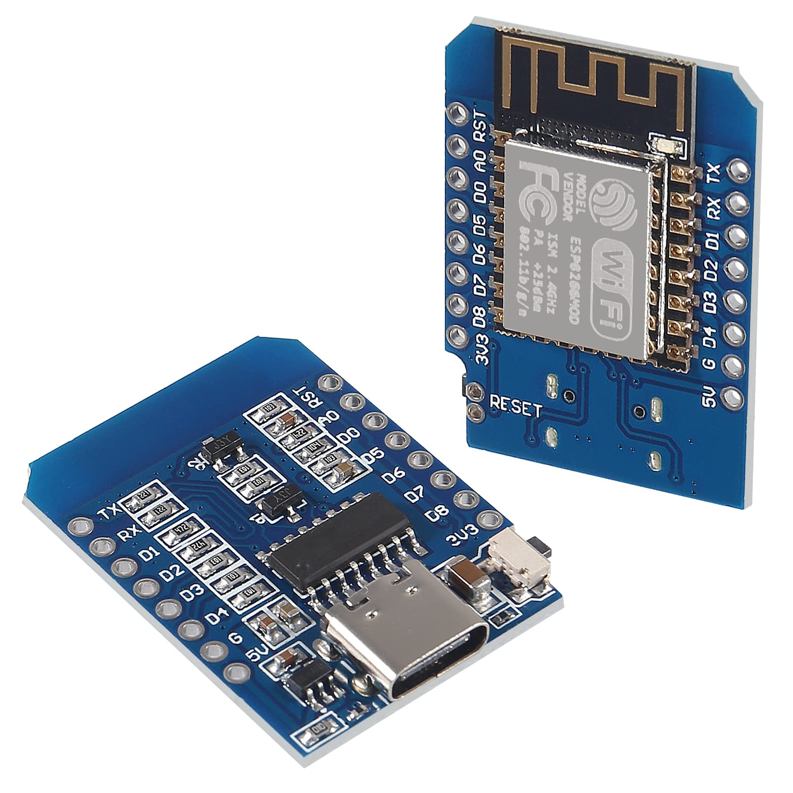 DWEII 10 Pieces Type-C USB D1 Mini NodeMcu ESP8266 ESP-12F Mini NodeMCU Lua 4M Bytes WiFi Module Wireless WiFi Module Internet of Things Development Board Compatible with Arduino