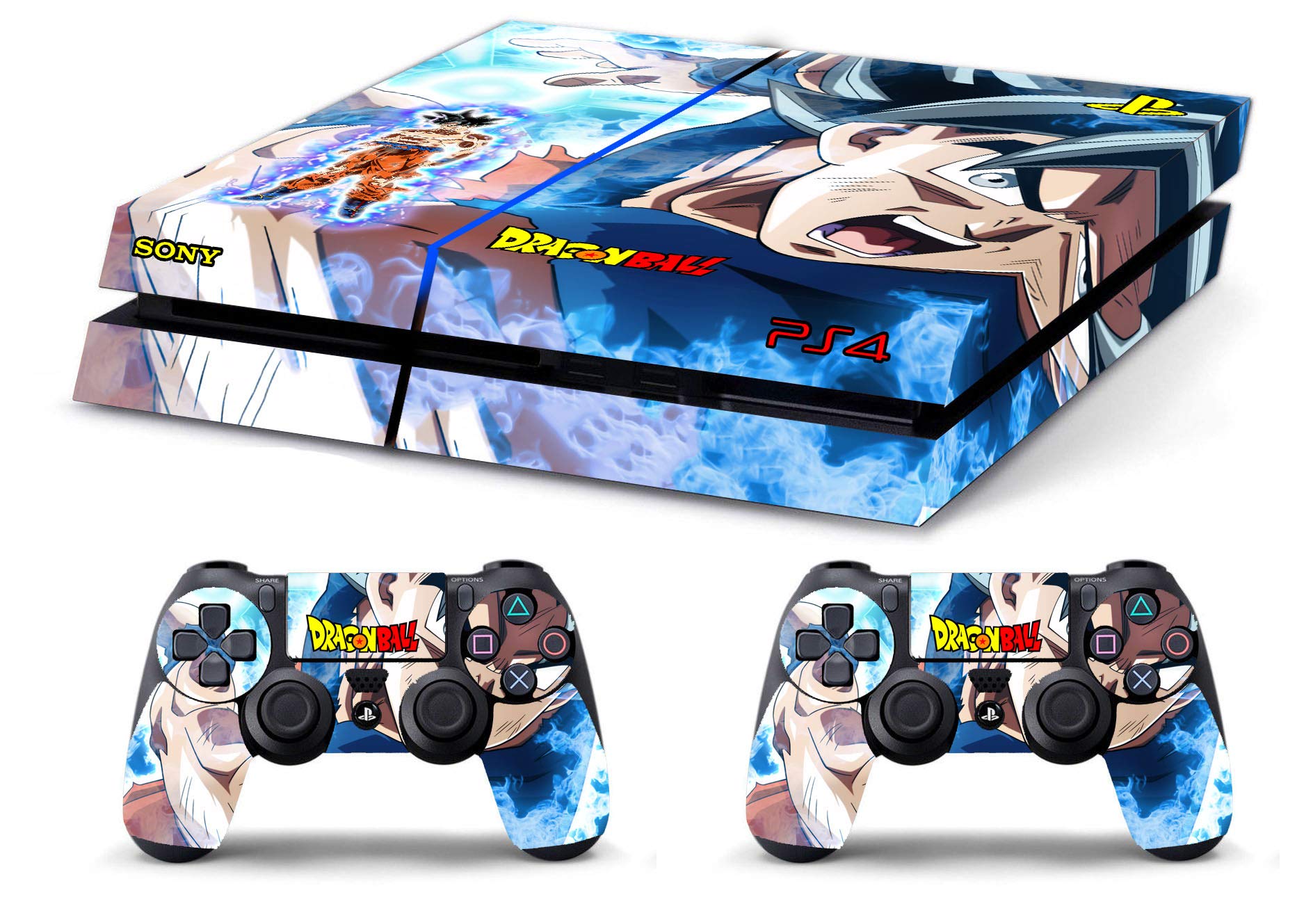Skin Ps4 Old - DRAGONBALL GOKU ULTRA INSTINCT - limited edition DECAL COVER ADESIVA Playstation 4 Slim SONY BUNDLE