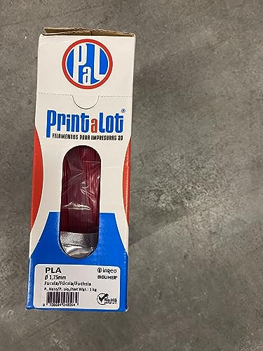 PRINTALOT PLA 3D Printer Filament, Dimensional Accuracy +/- 0.03 mm, 1 kg Spool, 1.75 mm Fuchsia